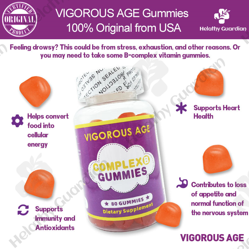Vigorous Age Vitamin B Complex Gummies Vitamin C Immunity Nerve Improve Muscle Weakness ...