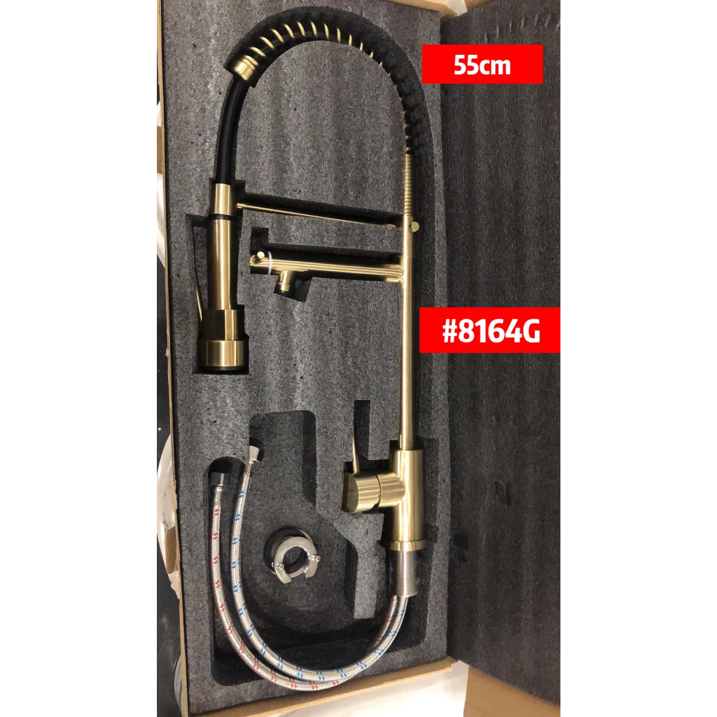 Heavy Duty Spring Pull Down Kitchen Faucet 304 Stainless Hot and Cold ...