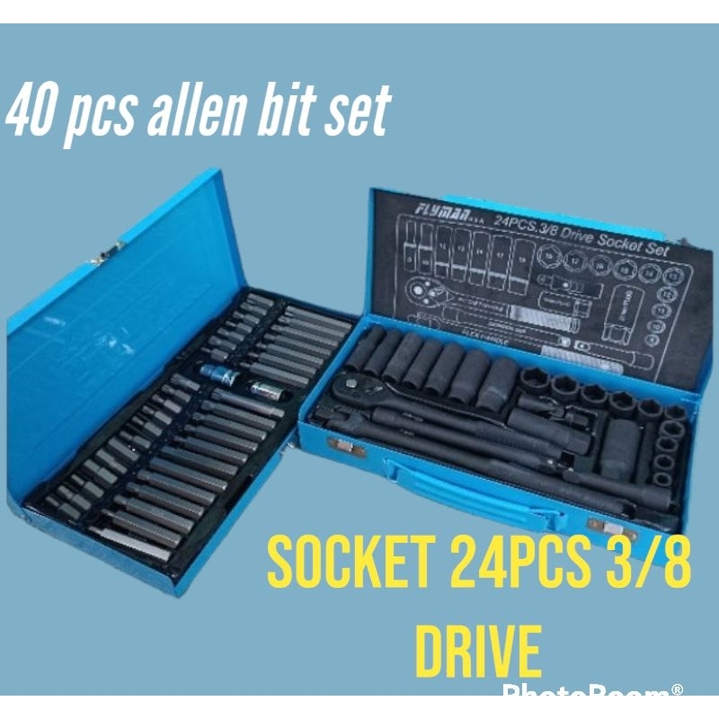 Socket 24pcs 3/8 drive & 40pcs allen bit set | Shopee Philippines