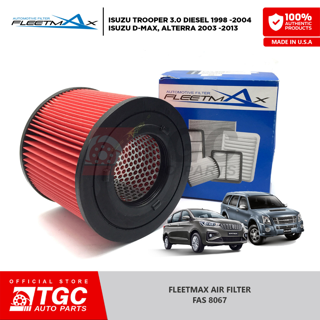 Fleetmax Air Filter ISUZU TROOPER 3.0 DIESEL 98 -04 D-MAX ALTERRA 03 ...