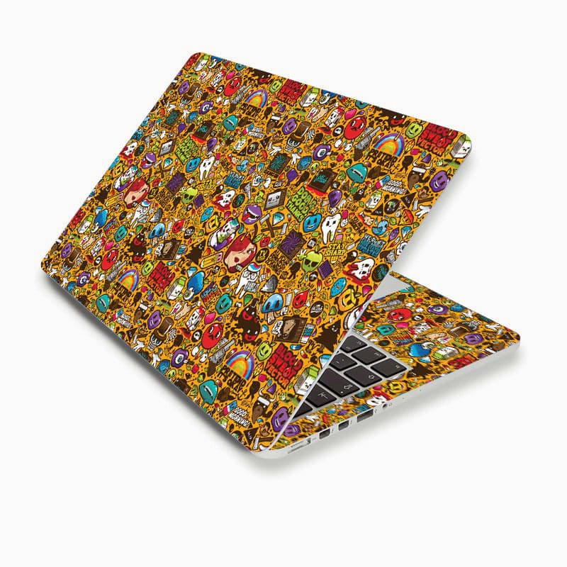 2pcs Set Laptop Sticker Skin Universal Vinyl Sticker Floral Green ...