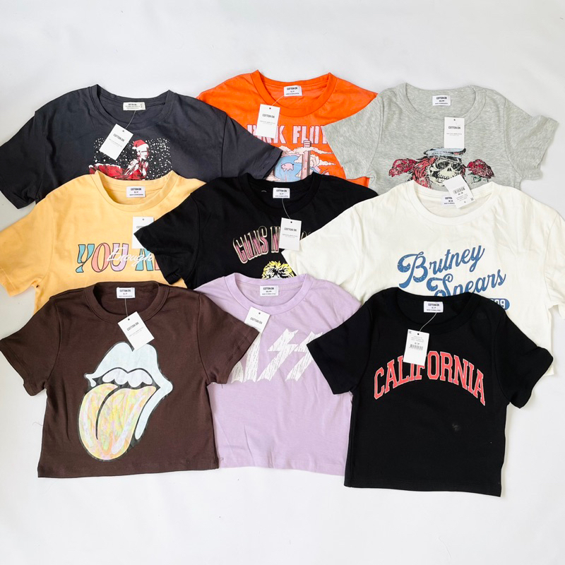 Cotton on micro fit graphic tee crop top | Shopee Philippines