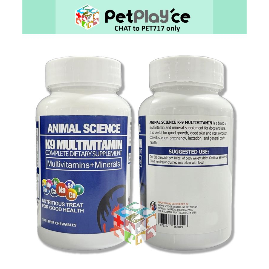 Animal Science K9 MULTIVITAMIN 75 + 25pcs Tablet / Multivit Syrup 120ml ...