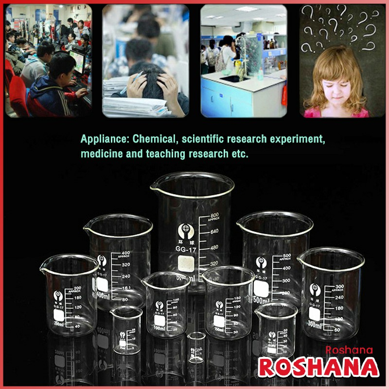 Glass Beaker Laboratory Measuring Cup Glassware For School Study Lab ...