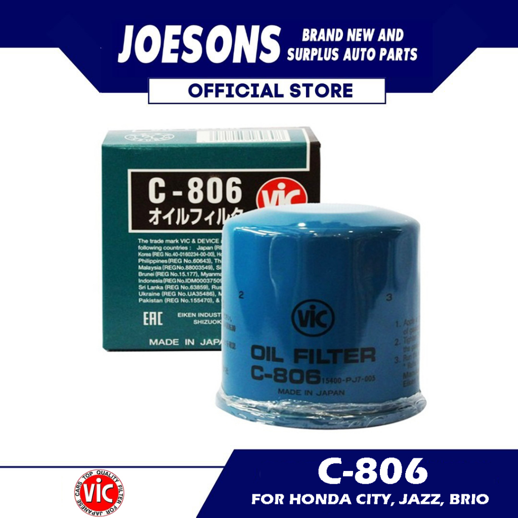 C-806 OIL FILTER JAPAN FOR HONDA CITY, CIVIC, JAZZ, CRV, HRV (VIC) | Shopee Philippines