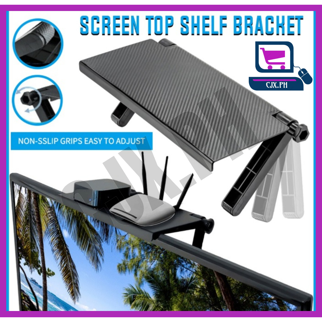Adjustable Tv Screen Top Shelf Monitor Mount Organizer Storage Rack ...