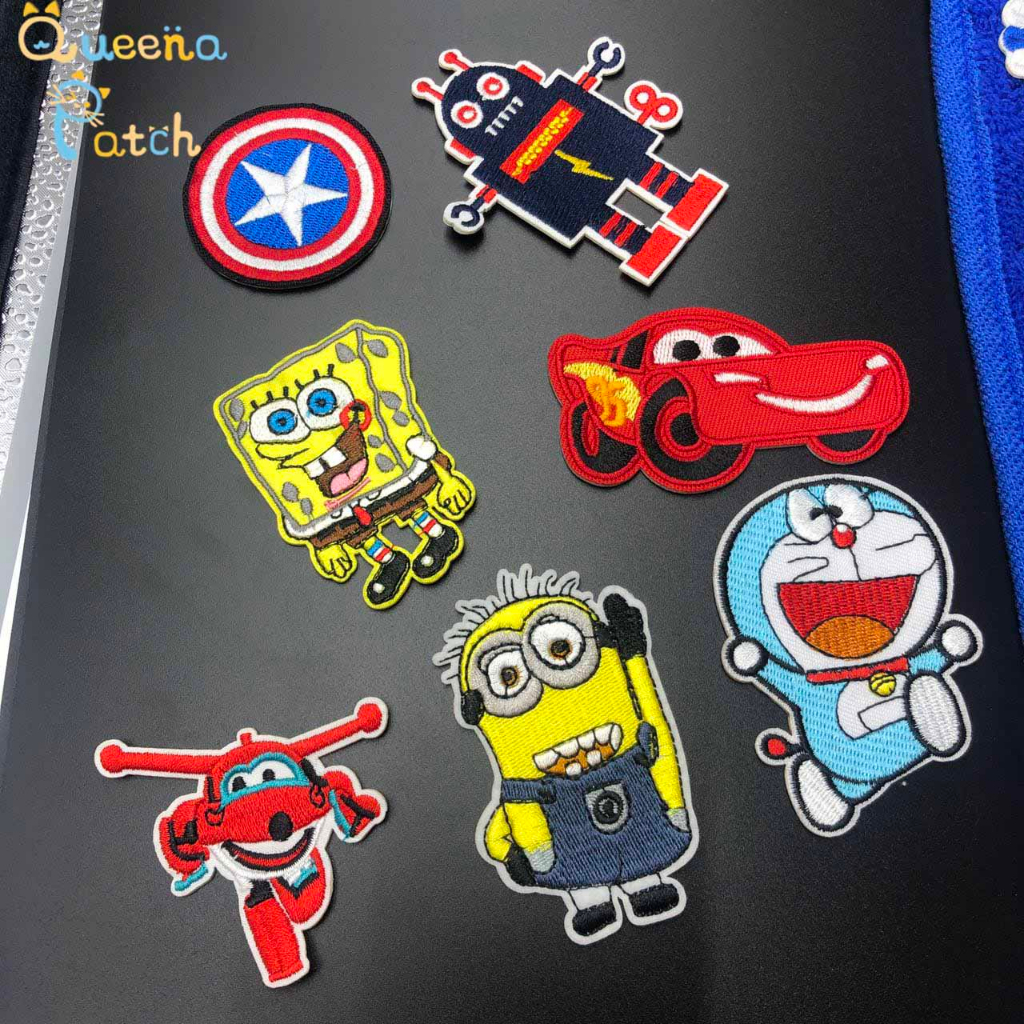Queena Patch Self Adhesive Doraemoon Spongebob Assorted Embroidered ...