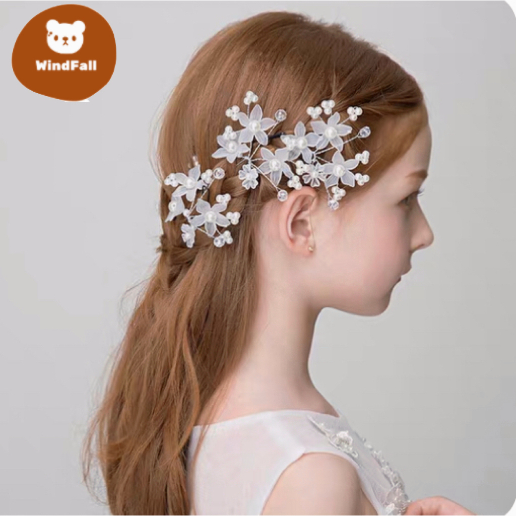 Pearl Bride Flower Small Hairpin Wedding Accessories Women's Headwear ...