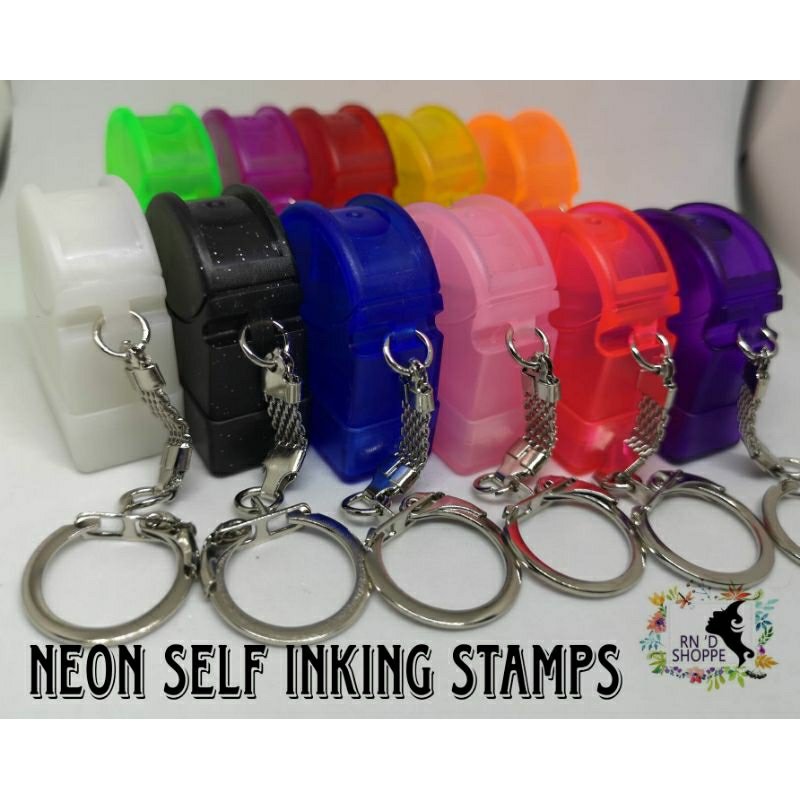 Personalized Neon Self Inking Name Stamp (free layout) | Shopee Philippines