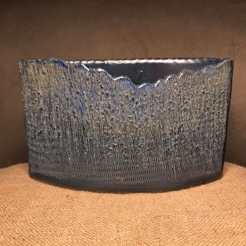 Stoneware Textured Vase (with tiny chip, refer to last two photos ...