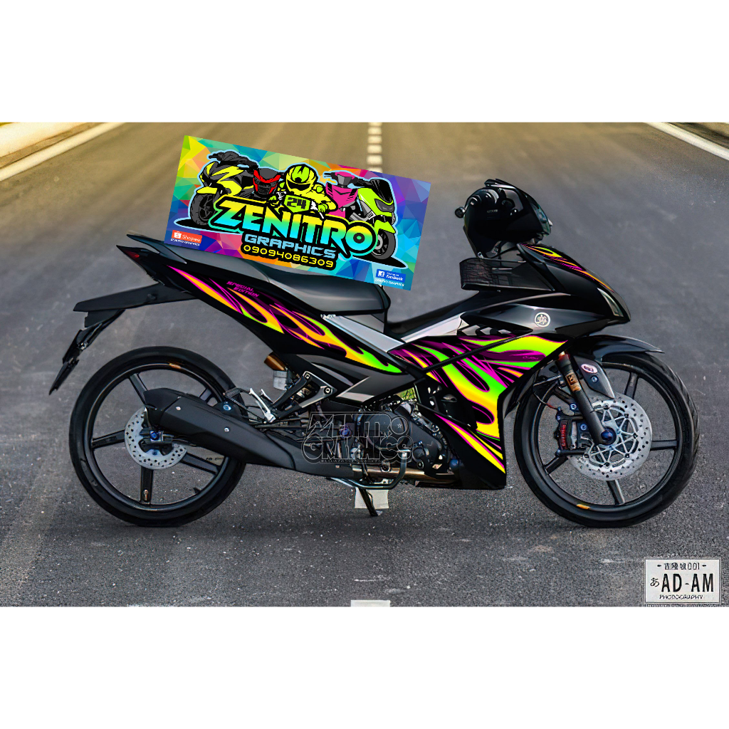 SPECIAL EDITION FIRE DECALS FOR SNIPER 150 (ZENITRO GRAPHICS DECALS ...