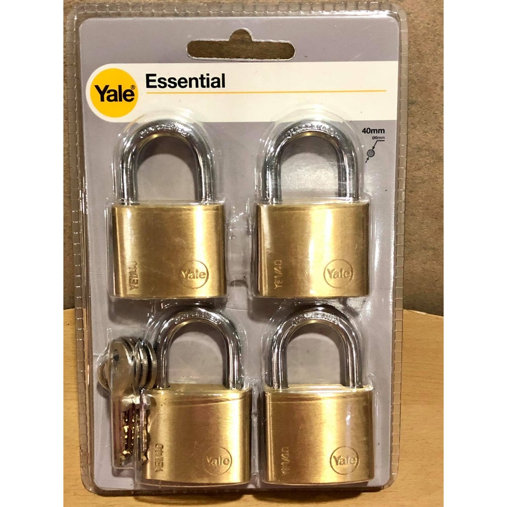 Yale Essential Brass Padlock, 20mm,30mm and 40mm ( pack of 2 and 4 ) | Shopee Philippines