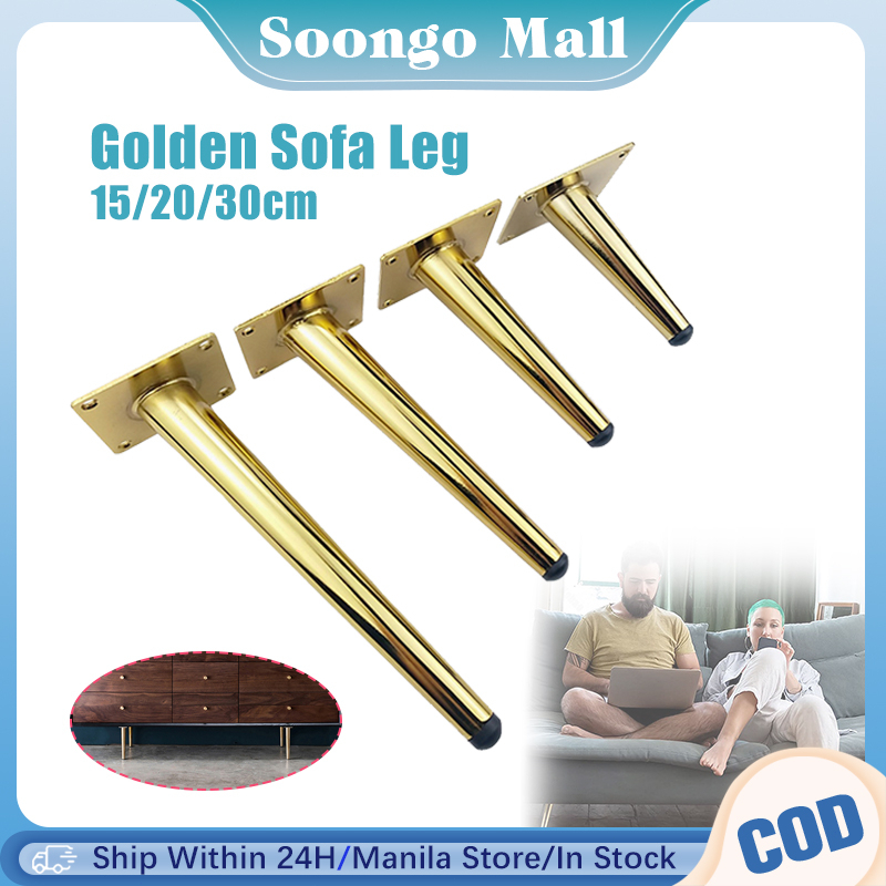 15/20/30cm Golden Sofa Leg Metal Tapered Furniture Feet Oblique ...