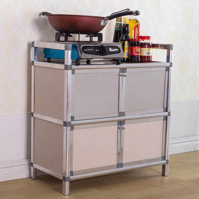 3 layers Kitchen Storage Cabinet Stainless Steel Rack Storage Cabinet ...