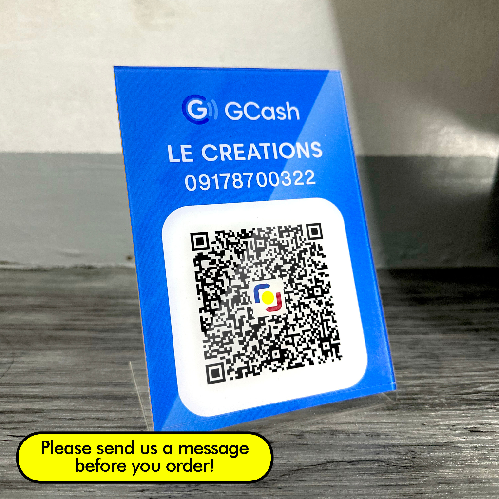 LE Acrylic Sign GCash QR Code Bank Payment A6 Standee 6 x 4.3 in Self ...