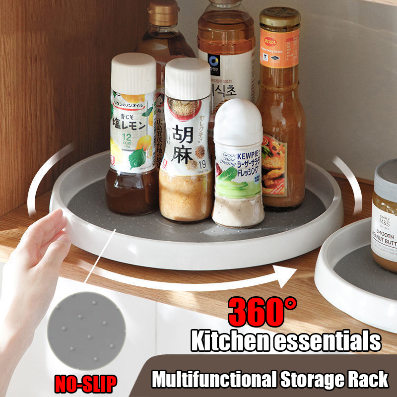 Kitchen Condiment Round 360 Degrees Rotating Storage Tray Convenient ...