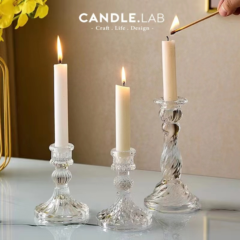 Glass diamond candle holder Nordic table pole candle holder Home décor ...