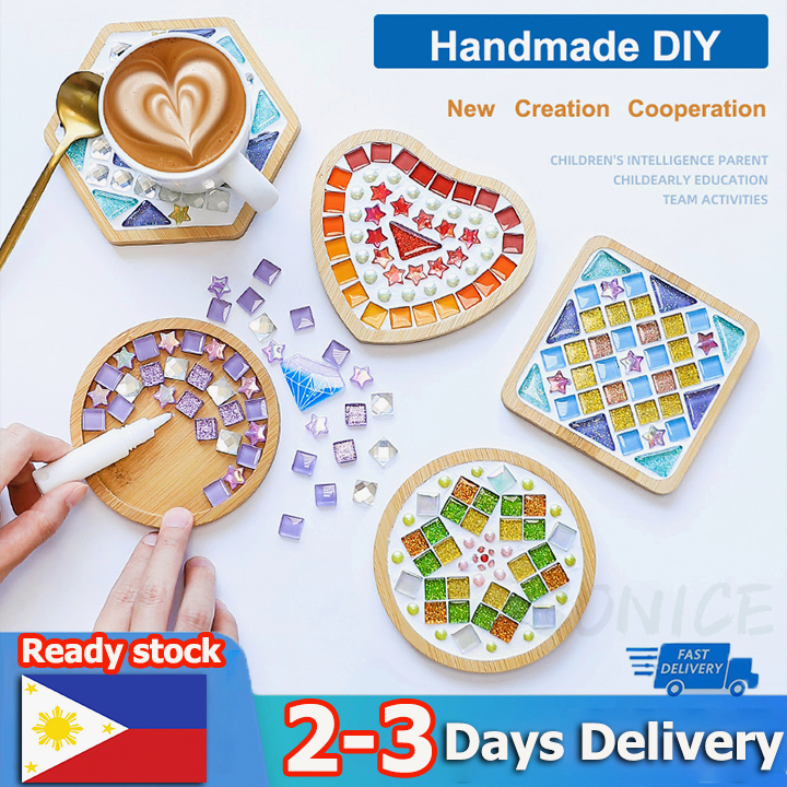 Kid DIY Mosaic Coasters Puzzle Toys for Team Activities Home Decor Kids ...