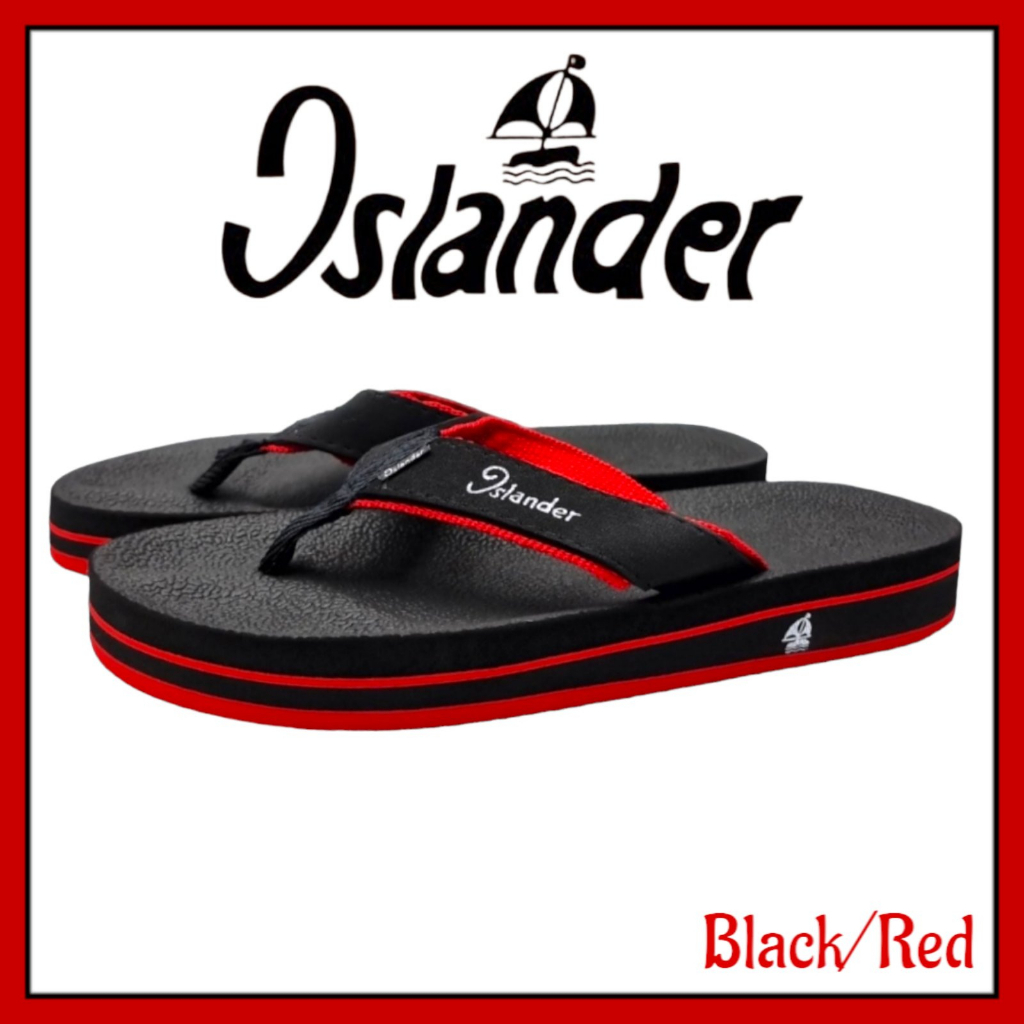 Islander 'Black/Red' Men's Authentic and Original summer rubber ...