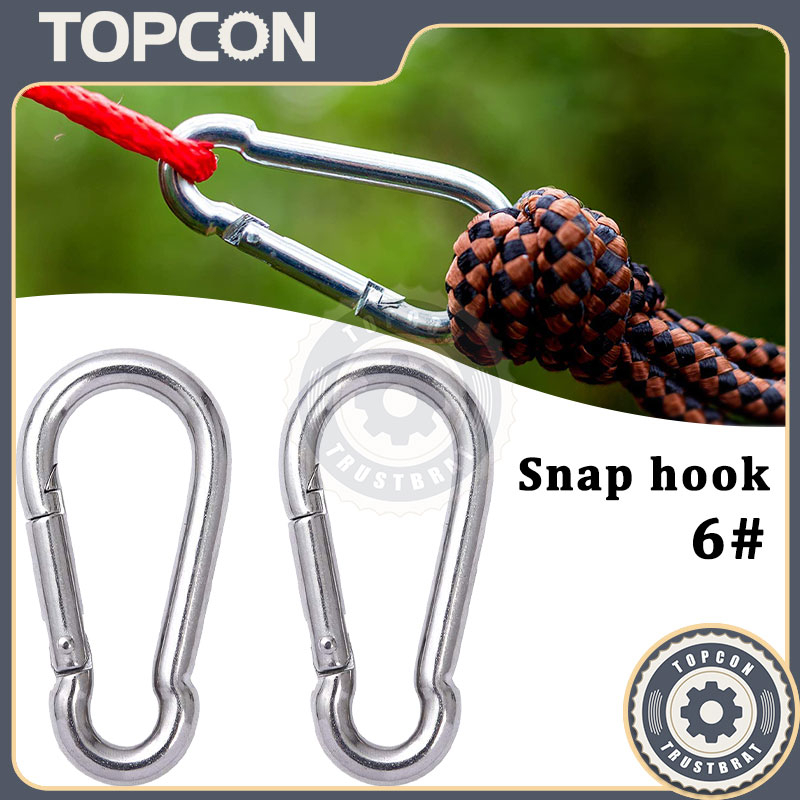 Heavy duty carabiner stainless steel snap hook snap clip 6mm | Shopee ...
