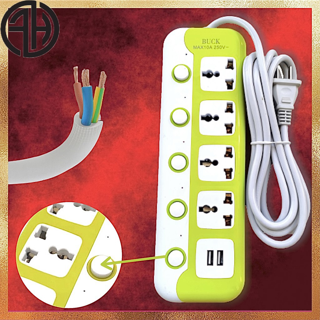 New Multi Switch Socket Extension Cord With Usb Port Strip Holder Socket Cable High Power Length