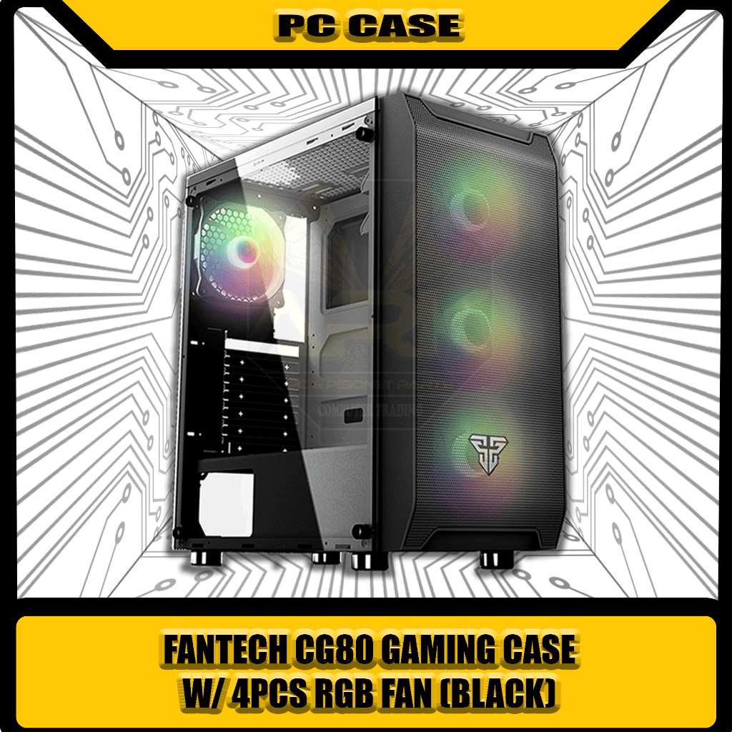 Fantech CG80 w/ 4pcs RGB fans Black Gaming Case | Shopee Philippines