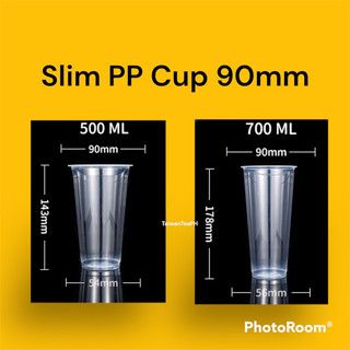 Plastic Cup Slim PP Cup 90 MM Disposable Plastic Cups/Milk Tea Cups ...