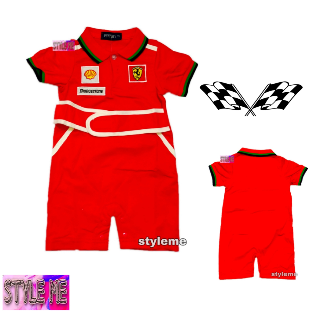 Ferrari Car Racing Colour Red Costume Overall Jumpsuit for Baby and ...