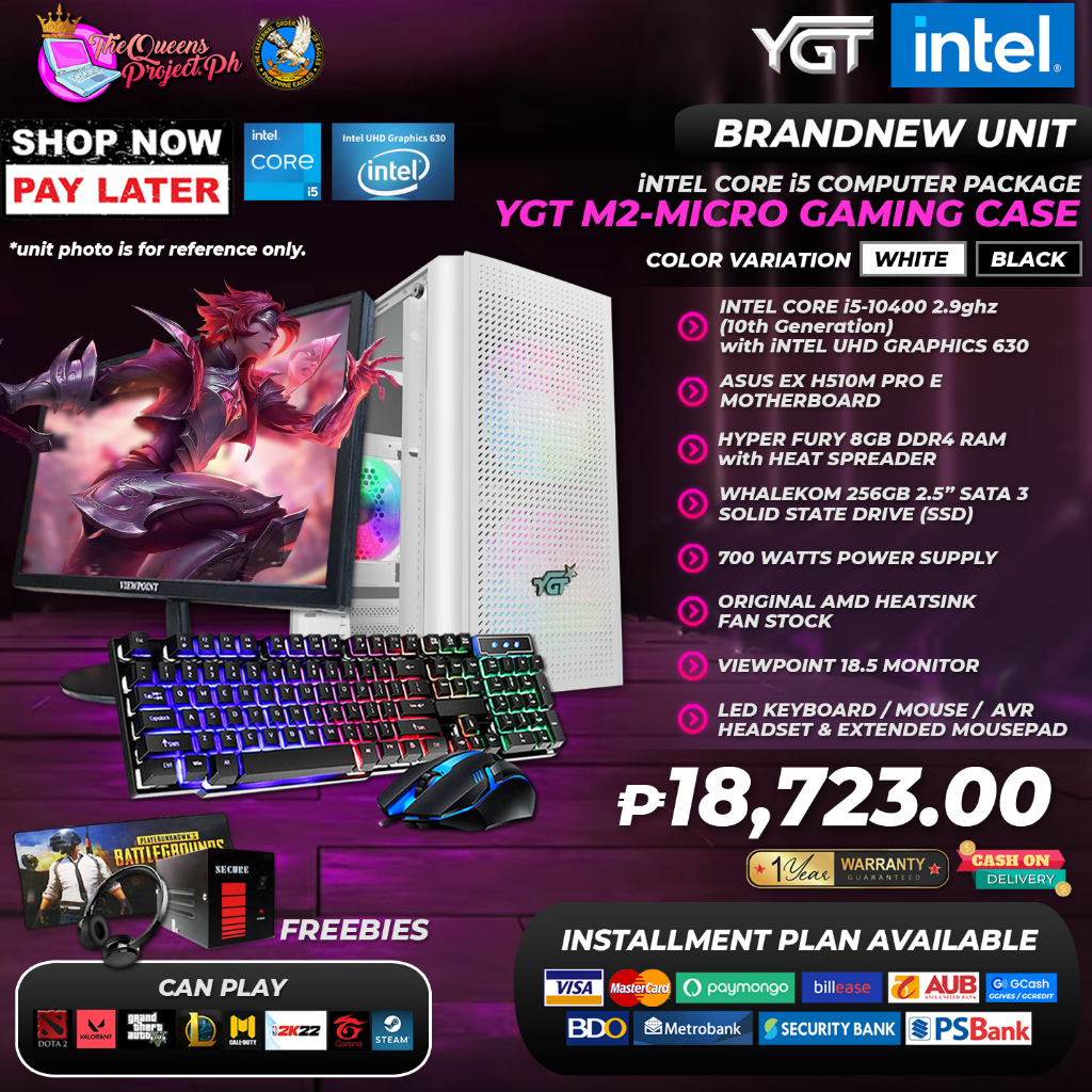BRANDNEW Computer Set CPU-YGT M2 Micro Gaming Case-Intel Core i5 10400 ...
