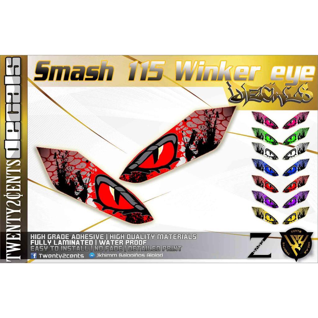 Suzuki Smash 115 winker eye Transparent High-Quality Decal Stickers ...