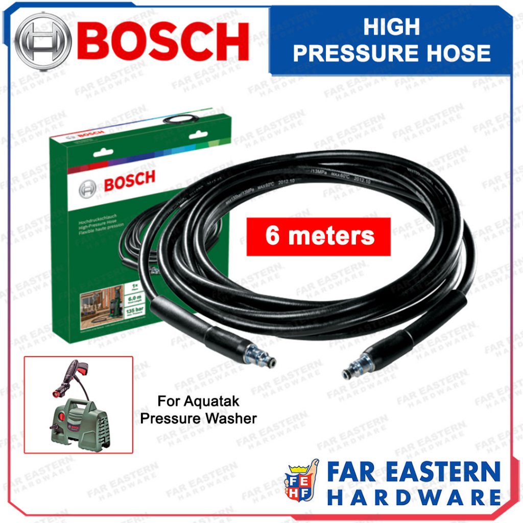 BOSCH High Pressure Hose 6 meters for Aquatak Pressure Washer RBPW ...