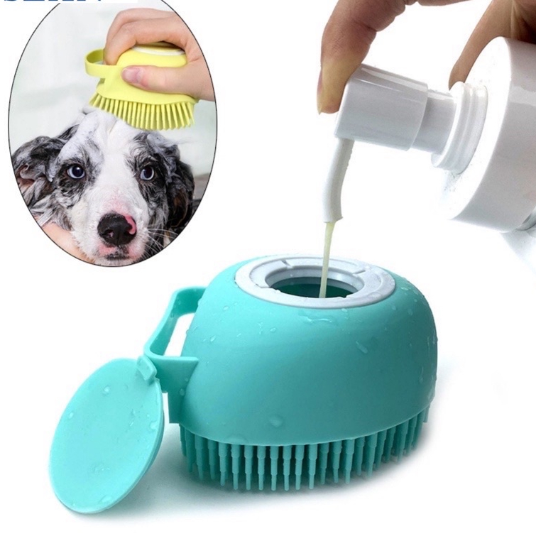 Pet Grooming Shampoo Dispenser Dog Bath Massage Brush Comb Bathroom ...