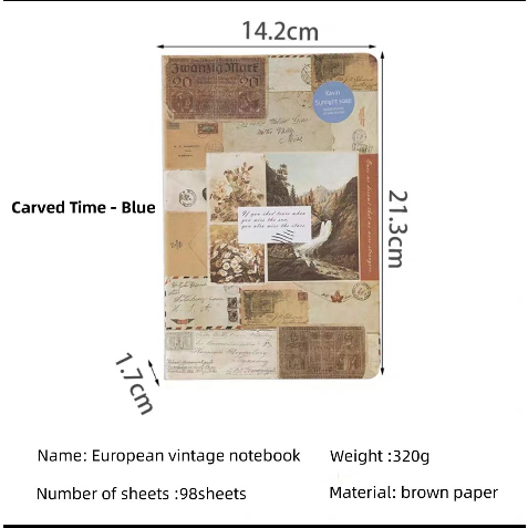 A5Notebook Vintage Retro Notebook Hand-drawn illustration School ...