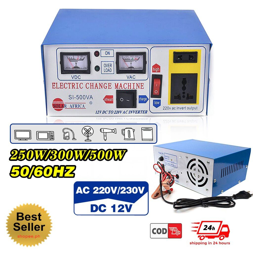 Solar Inverter 150w 250w 300w 500W Solar Power Supply Inverter 12V DC/230V AC Output Max ...