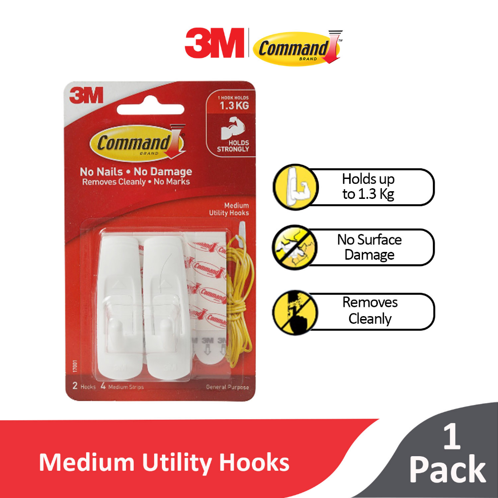 3M Command Medium Utility Hooks [MCOM17001] | Shopee Philippines