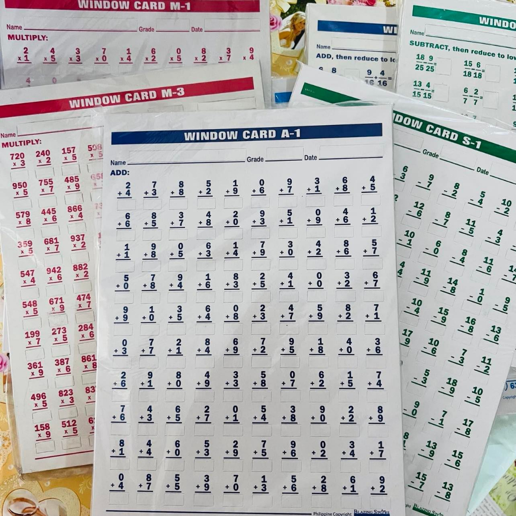 WINDOW CARDS A-1,S-1,M-1,D-1,A-2,S-2,M-2, D-2,A-3,S-3,M-3, D-3,A-4,S-4 ...