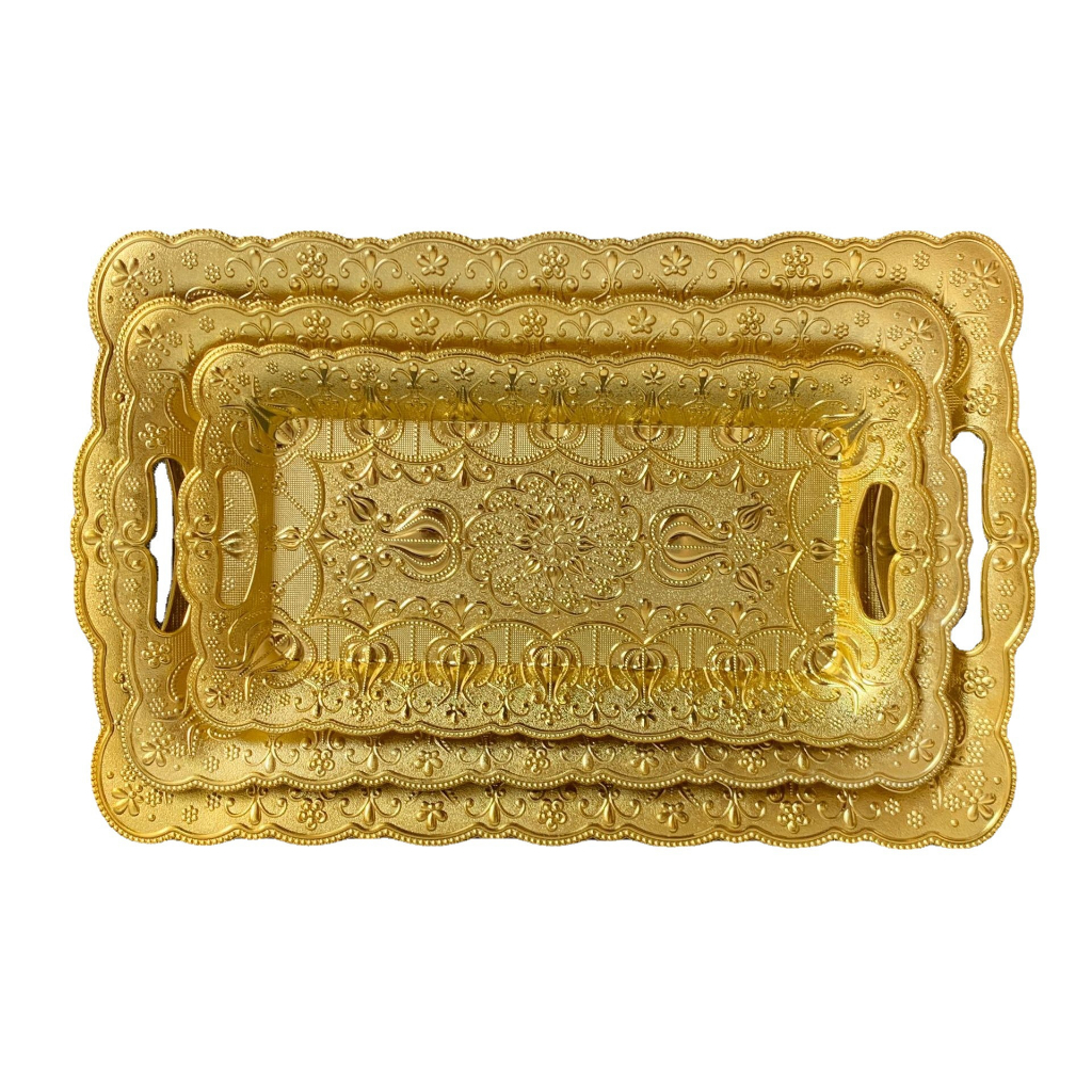 Charger Plate Golden fruit plate Vintage hollow snack tray ...