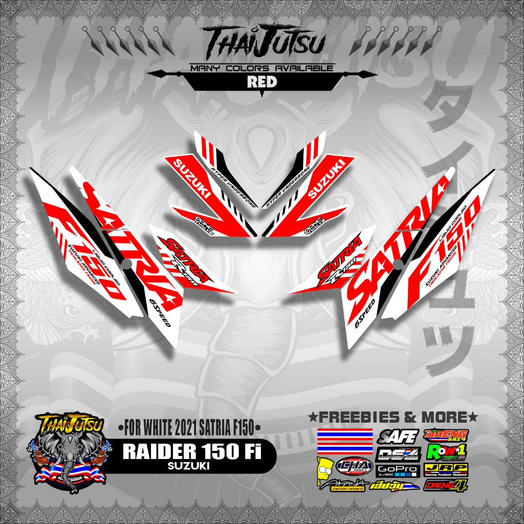 SUZUKI RAIDER 150 Fi DECALS ( FOR WHITE 2021 SATRIA F150 ...