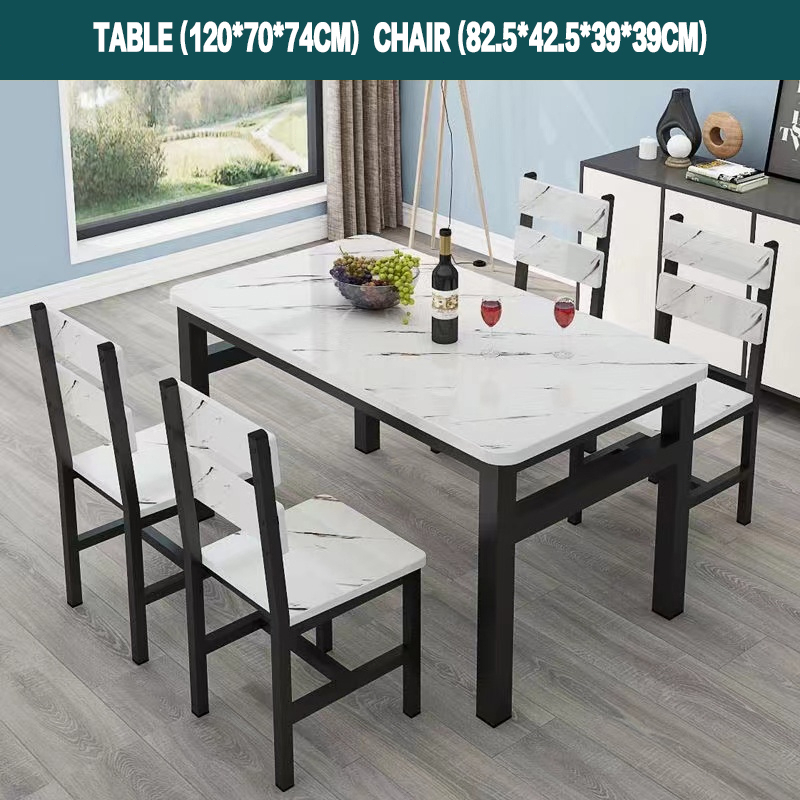 RAMEY Dining Table Set With 4 Chair For Living Room Or Restaurant(1+4 ...
