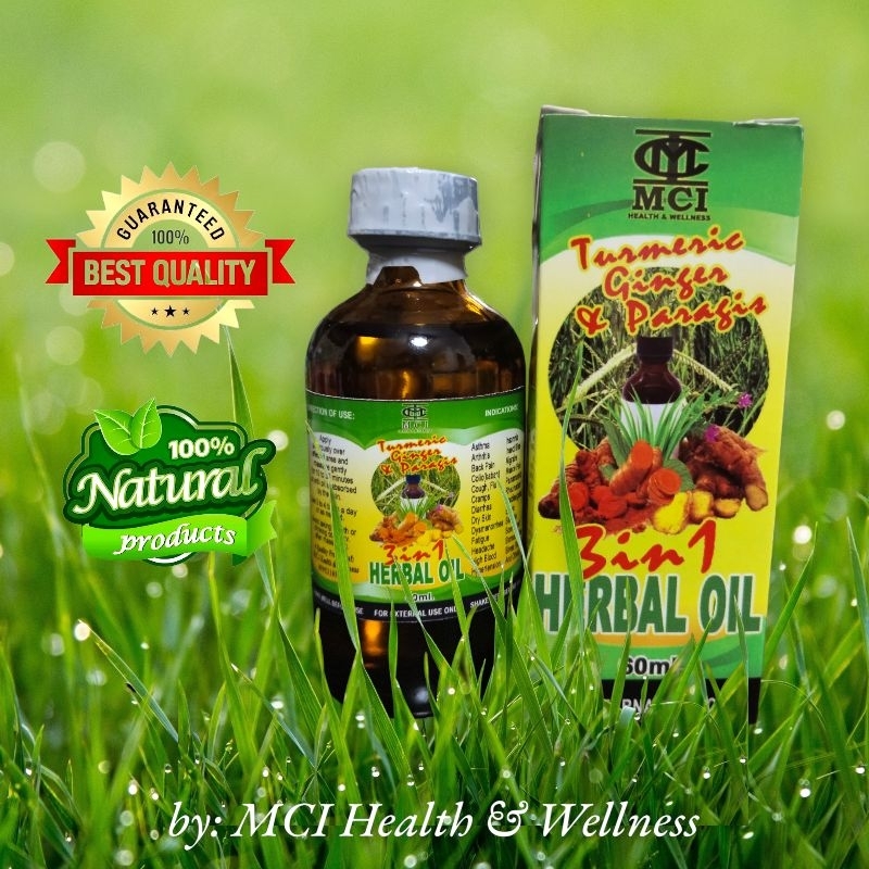 MCI 3in1 LUYA, PARAGIS & TURMERIC HERBAL OIL 60ml (MASSAGE OIL ...