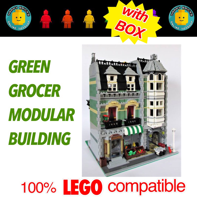2,462pcs Assembled Blocks Toy GREEN GROCER MODULAR Educational Building ...