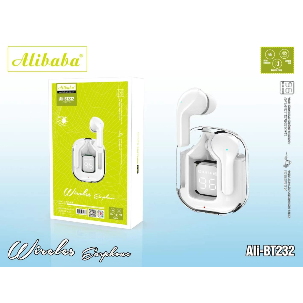 Alibaba Ali-232 TWS wireless earbuds with display bluetooth headset in ...