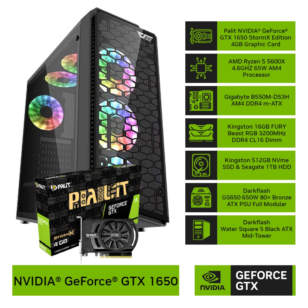 NVIDIA® GeForce® Gaming PC: Palit NVIDIA® GeForce® GTX 1650 4GB with ...