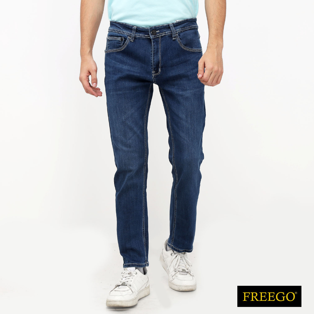 Freego Mens Denim Long Pants Slim Tapered Fit Stretch GSB23-0018 ...