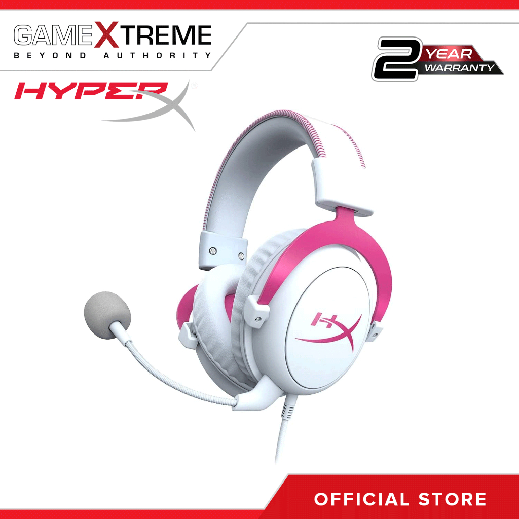 HyperX Cloud II Gaming Headset HHSC12-ACPK/G for PC/ PS5/ PS4 [PINK WHITE] | Shopee Philippines