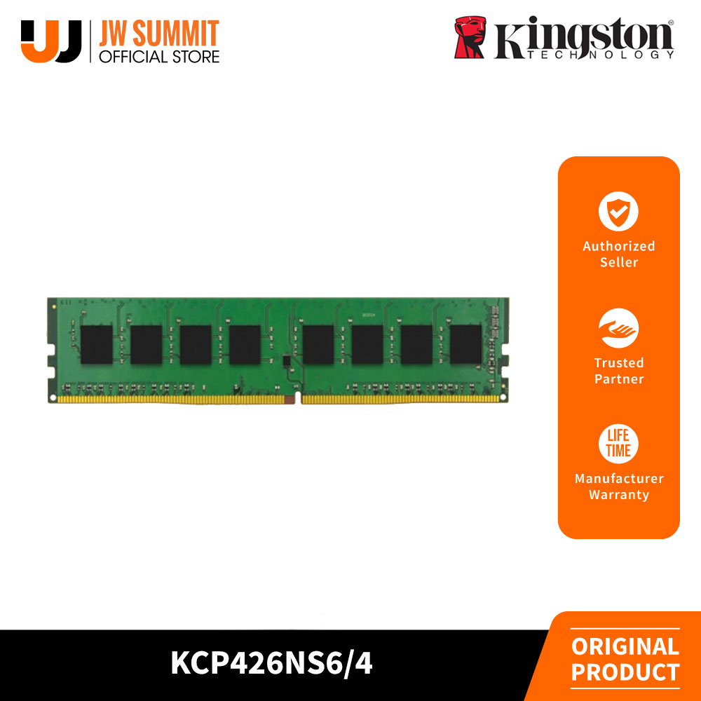 Kingston RAM 4GB DDR4 2666MHz CL 19 288 Pin DIMM Memory (KCP426NS6/4 ...