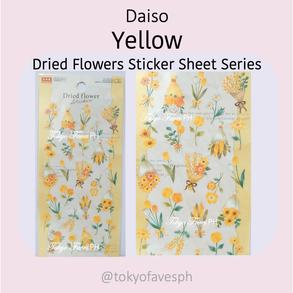 Daiso Dried Flowers Sakura Cherry Blossoms Use Japanese Plum Sticker ...