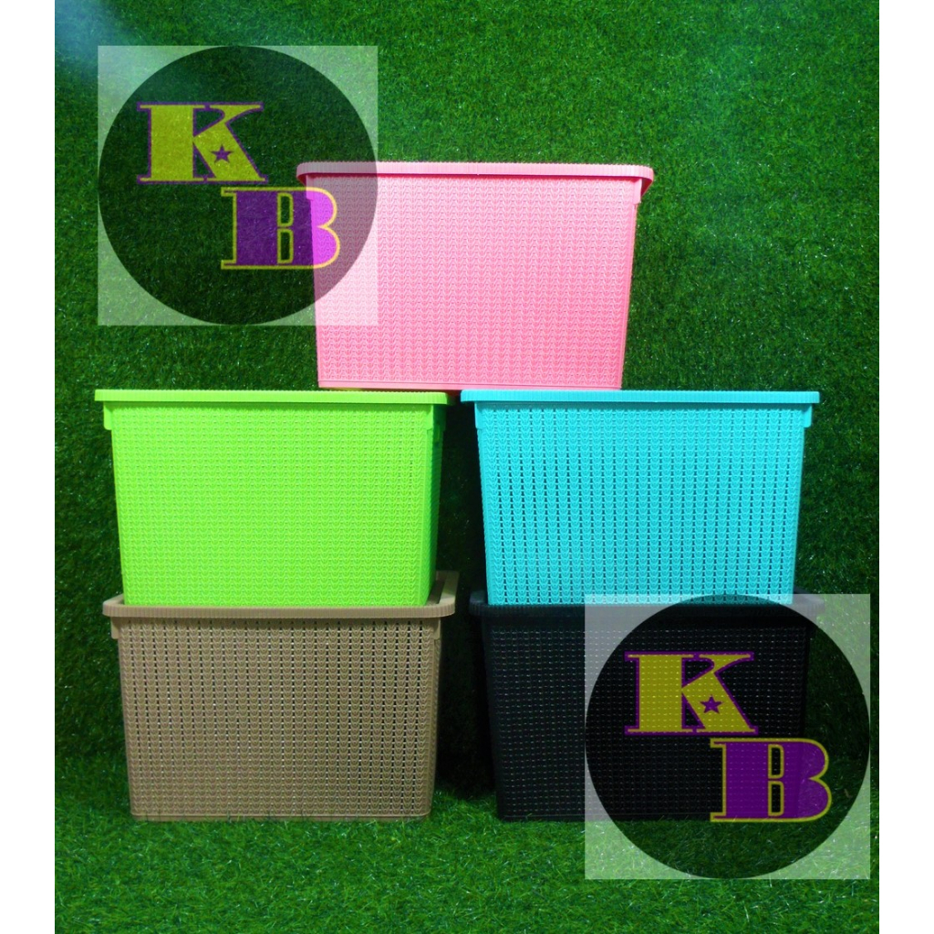 #1155 COLORFUL PLASTIC BASKET WITH COVER with Box | Shopee Philippines