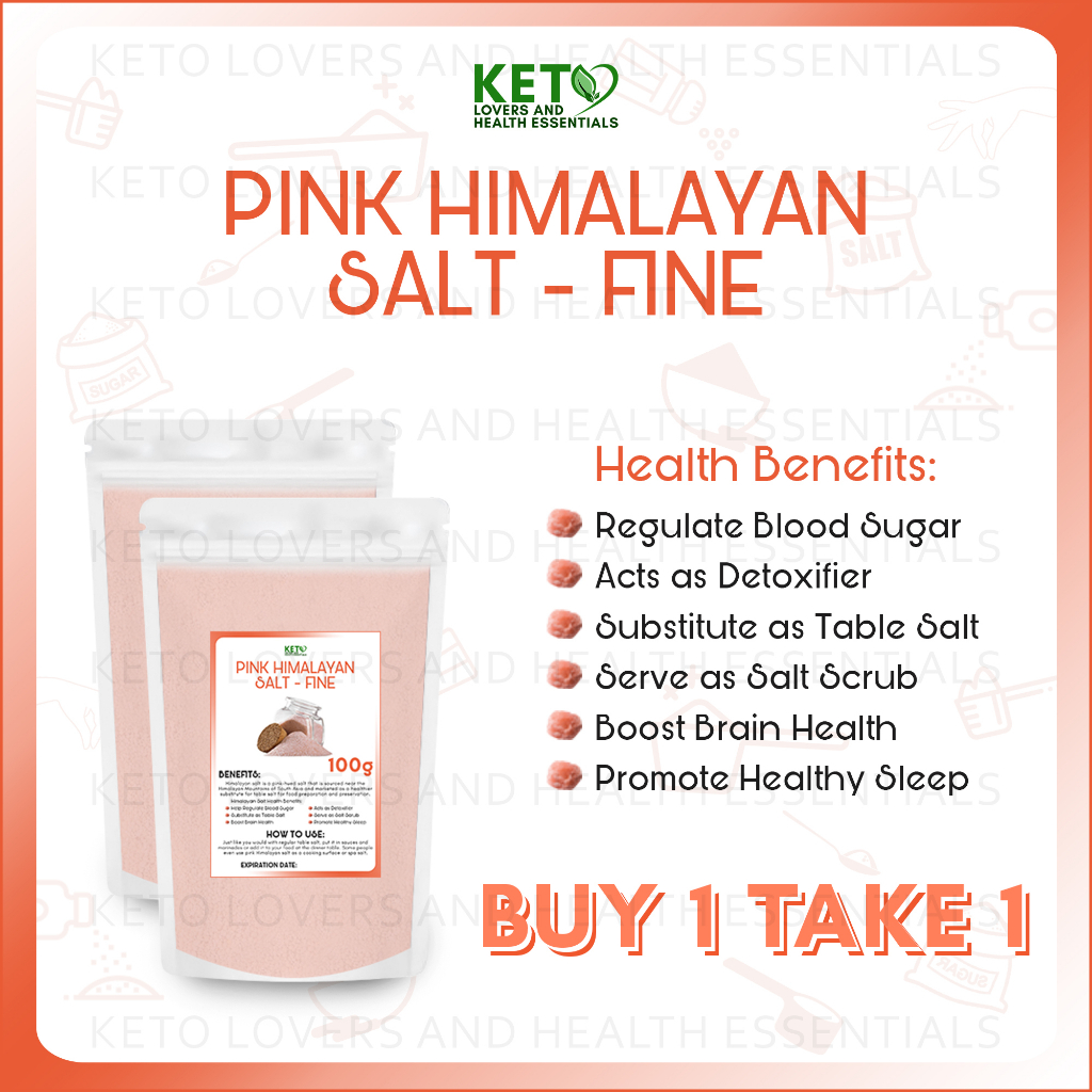 BUY 1 TAKE 1 Himalayan Pink Salt ( FINE ) 100g Organic Keto-friendly ...