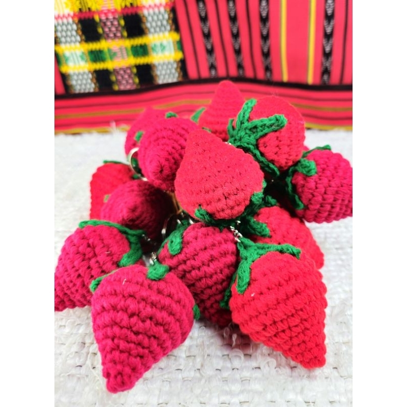 Baguio's key chain (wooden & knitted) | Shopee Philippines